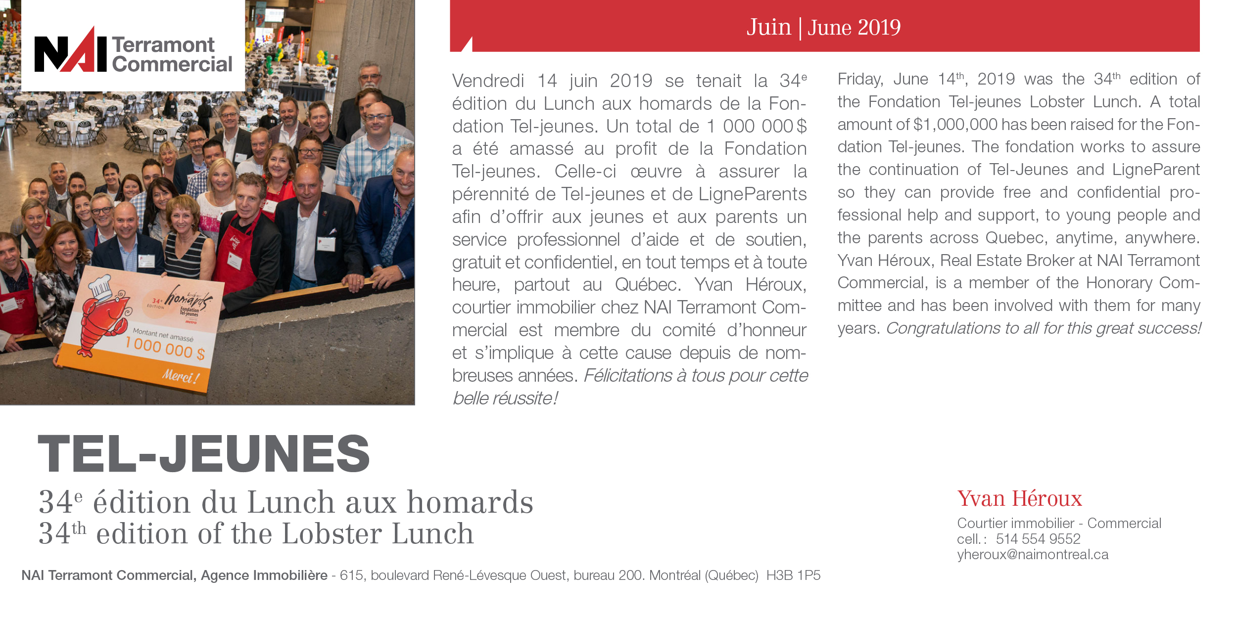 34e édition du Lunch aux homards de la Fondation Tel-jeunes – Nouvelles ...